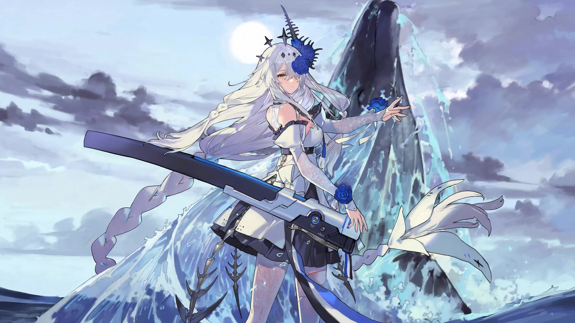 Lucia Crimson Abyss Apocalyptic Cyan Punishing: Gray Raven Live Wallpaper - WallpaperWaifu