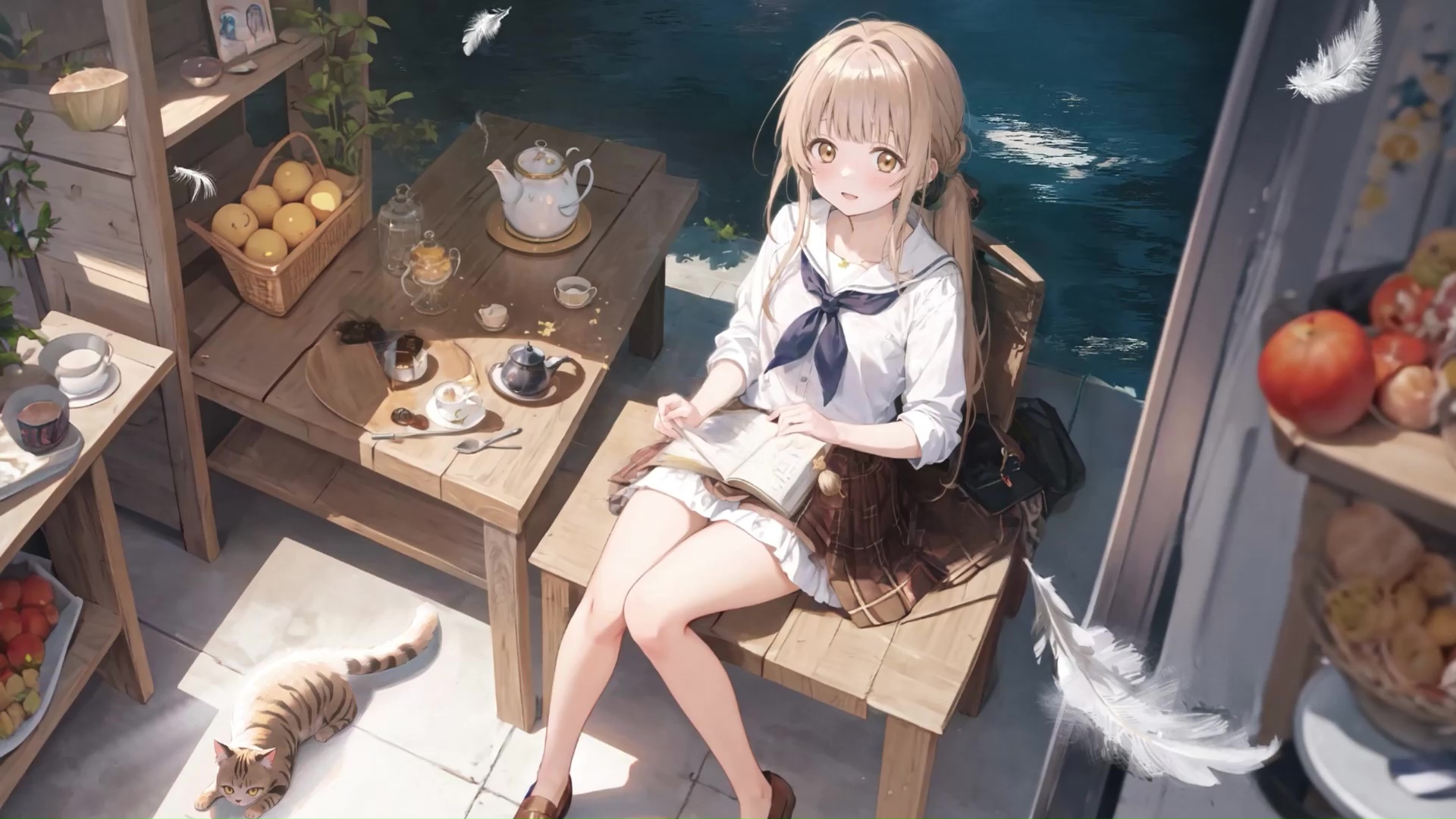 Mahiru Shiina Reading Book Otonari No Tenshi-sama Live Wallpaper ...