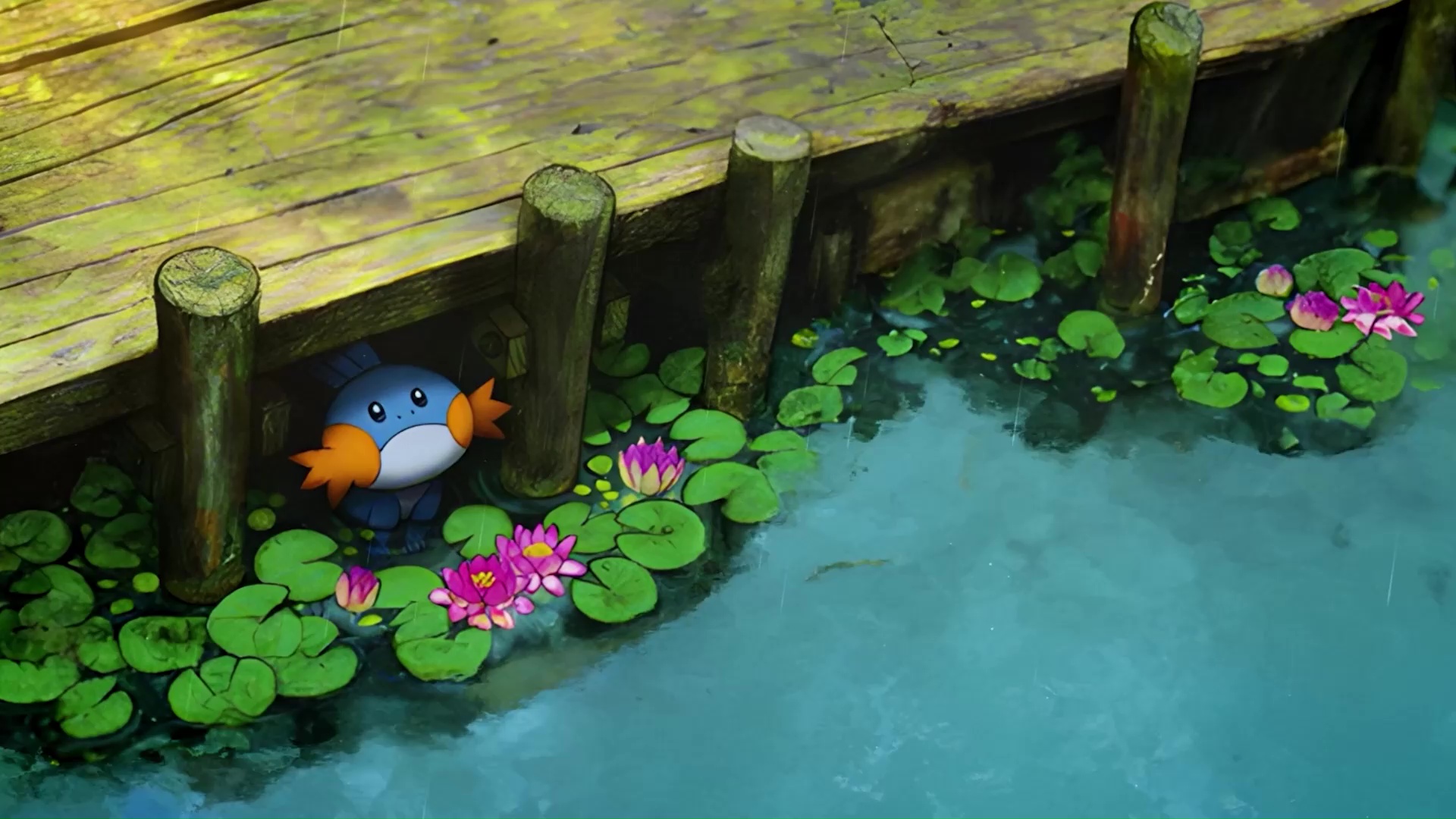 Mudkip Under The Rain Pokemon Live Wallpaper - WallpaperWaifu