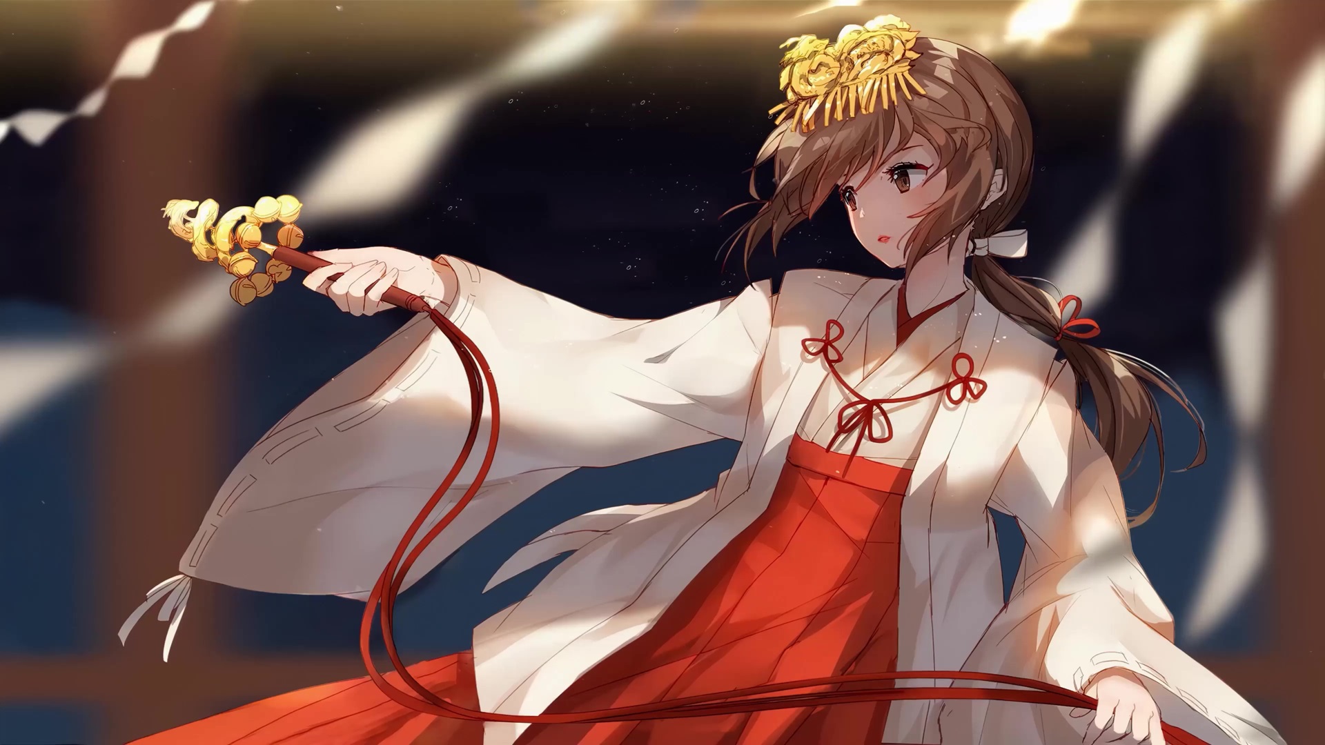 Shrine Maiden Mitsuha Kimi no Na wa Live Wallpaper - WallpaperWaifu