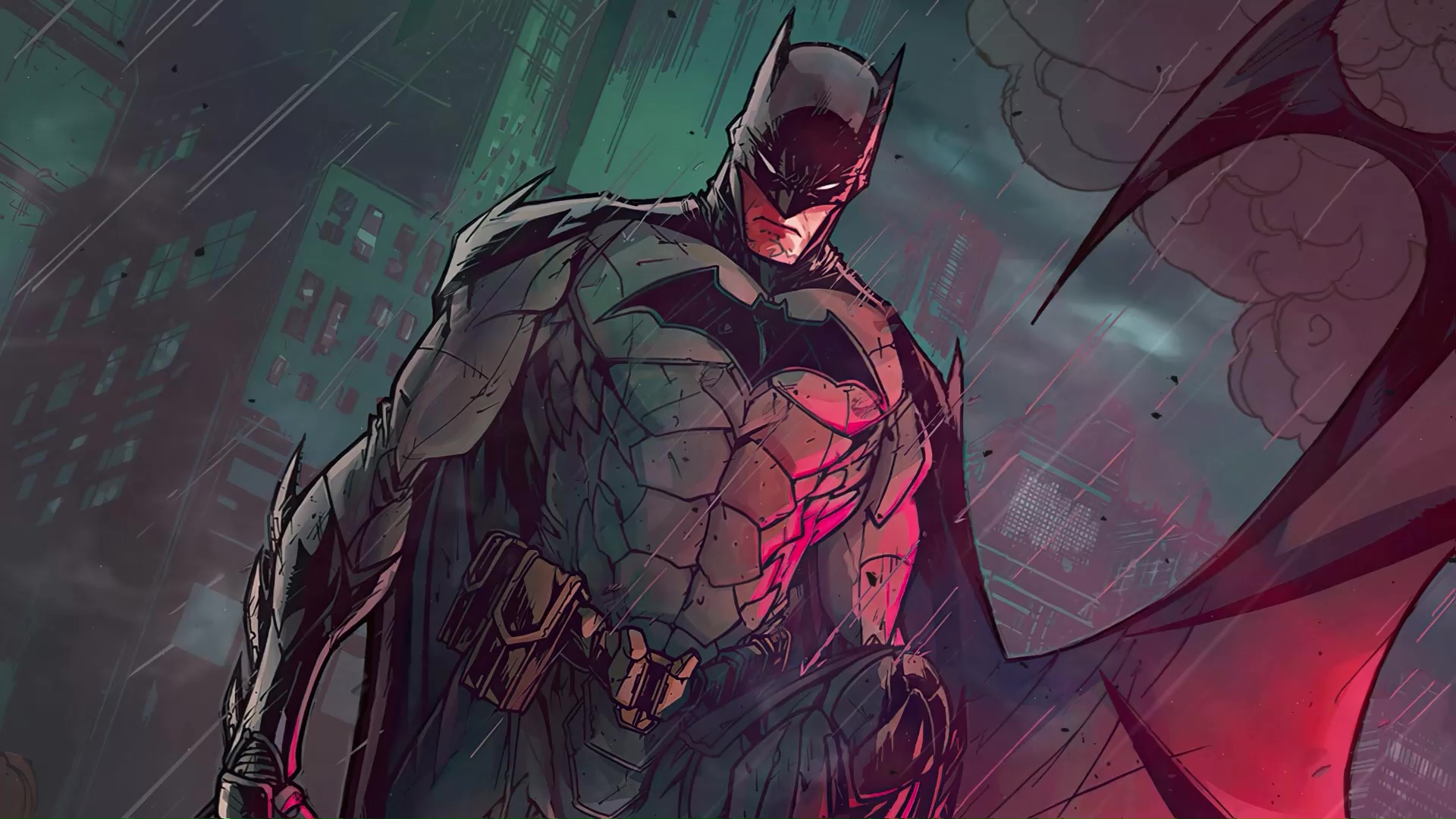 Batman Gotham Rainy Night Live Wallpaper - WallpaperWaifu