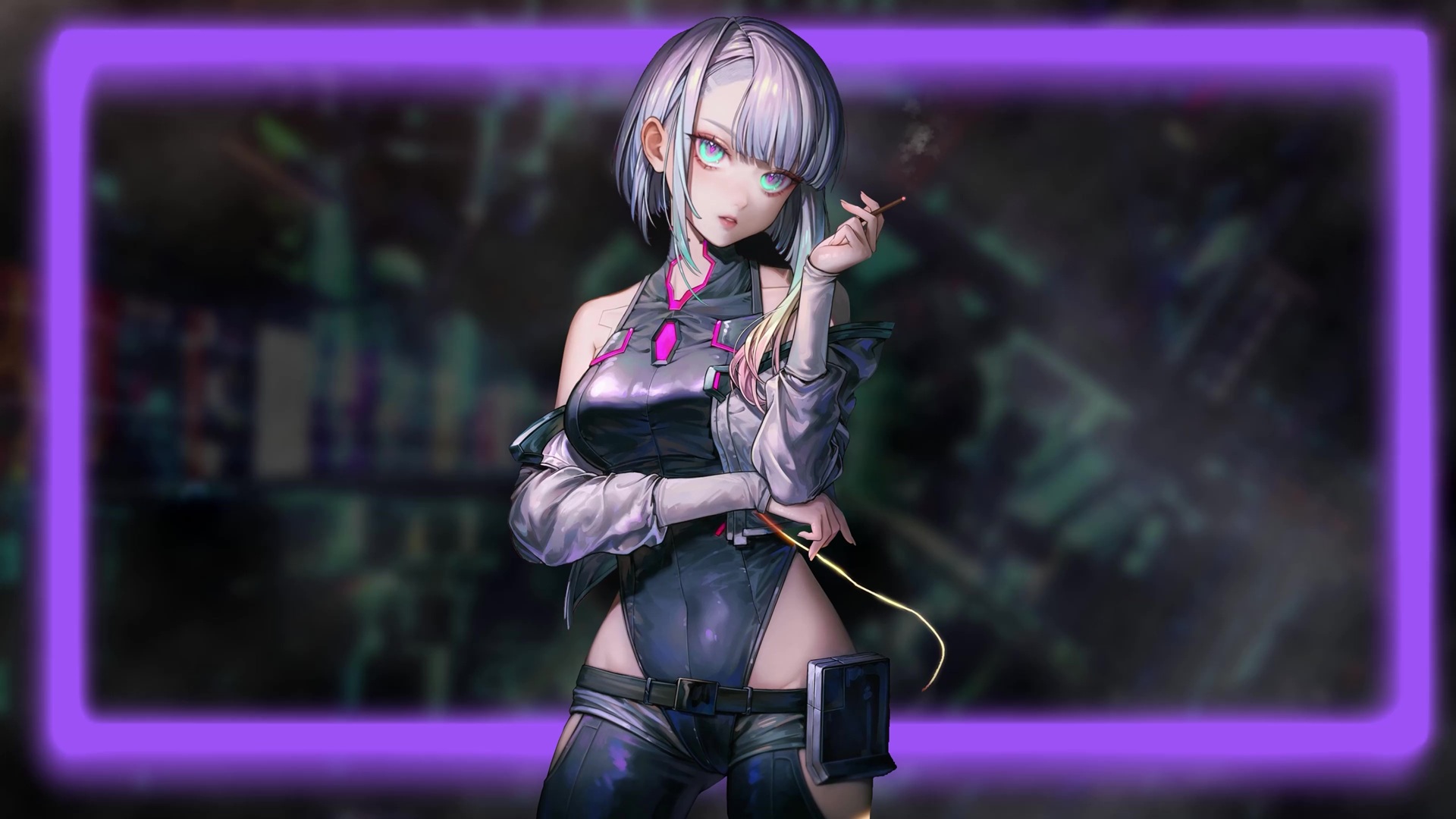 Lucy Smoking Cyberpunk: Edgerunners Live Wallpaper - WallpaperWaifu