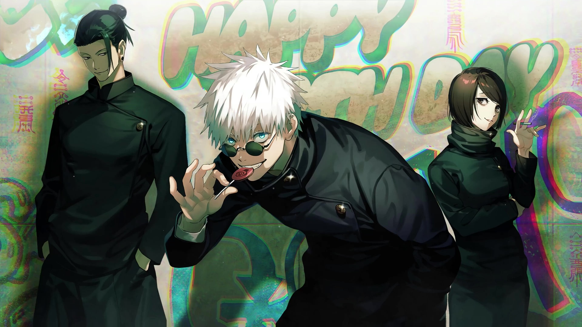 Suguru Geto Satoru Gojo Shoko Ieiri Jujutsu Kaisen Gang Live Wallpaper - WallpaperWaifu