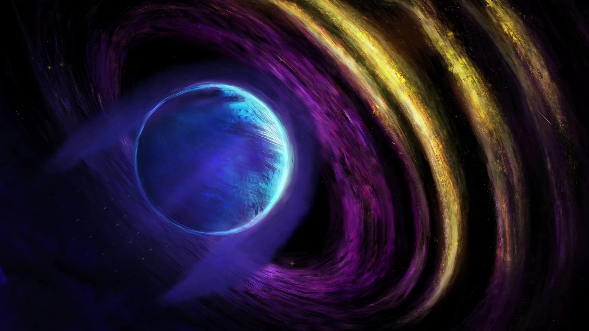 Cosmic Vortex and Blue Planet Live Wallpaper - WallpaperWaifu