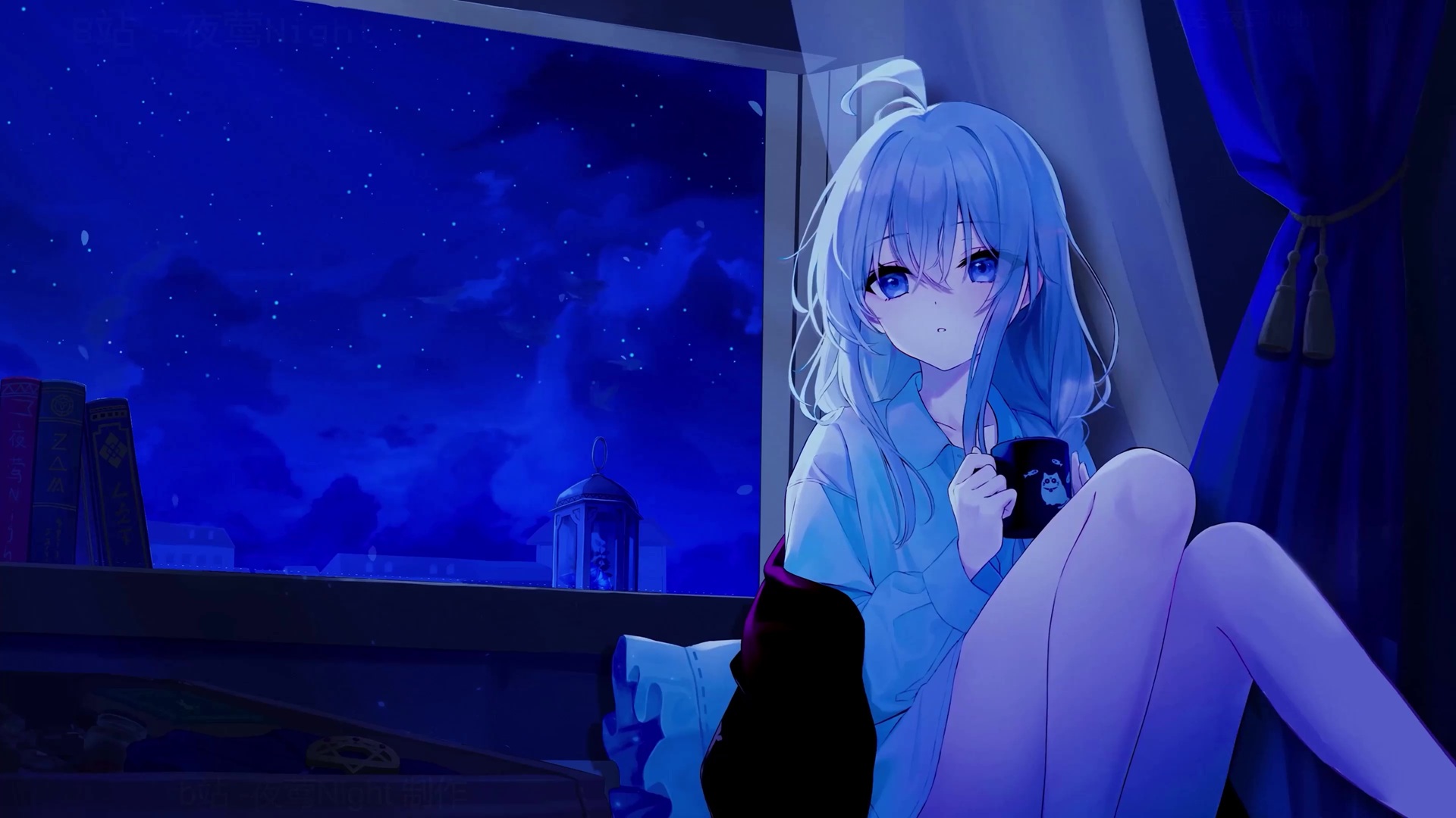 Elaina Drinking Coffee Near Window Majo no Tabitabi Live Wallpaper ...