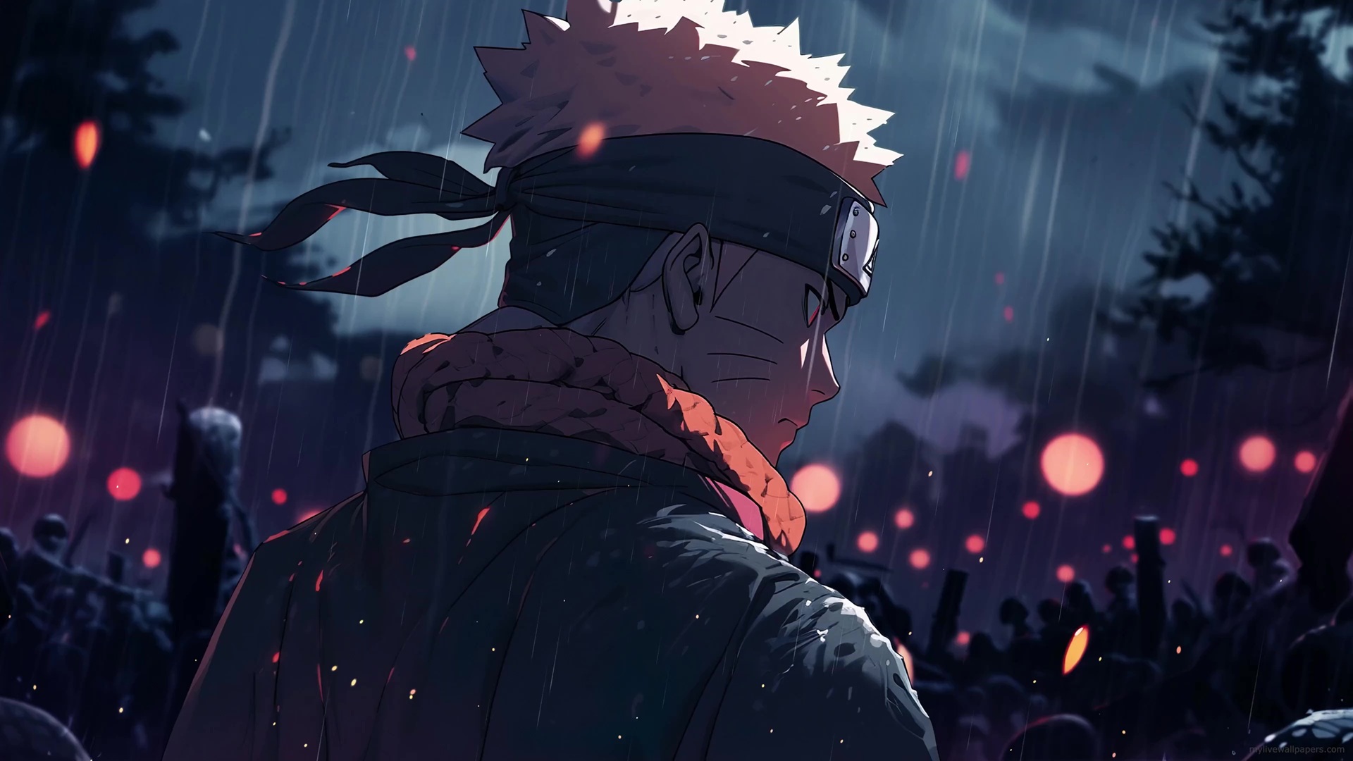 Naruto Uzumaki in the Rain Live Wallpaper - WallpaperWaifu
