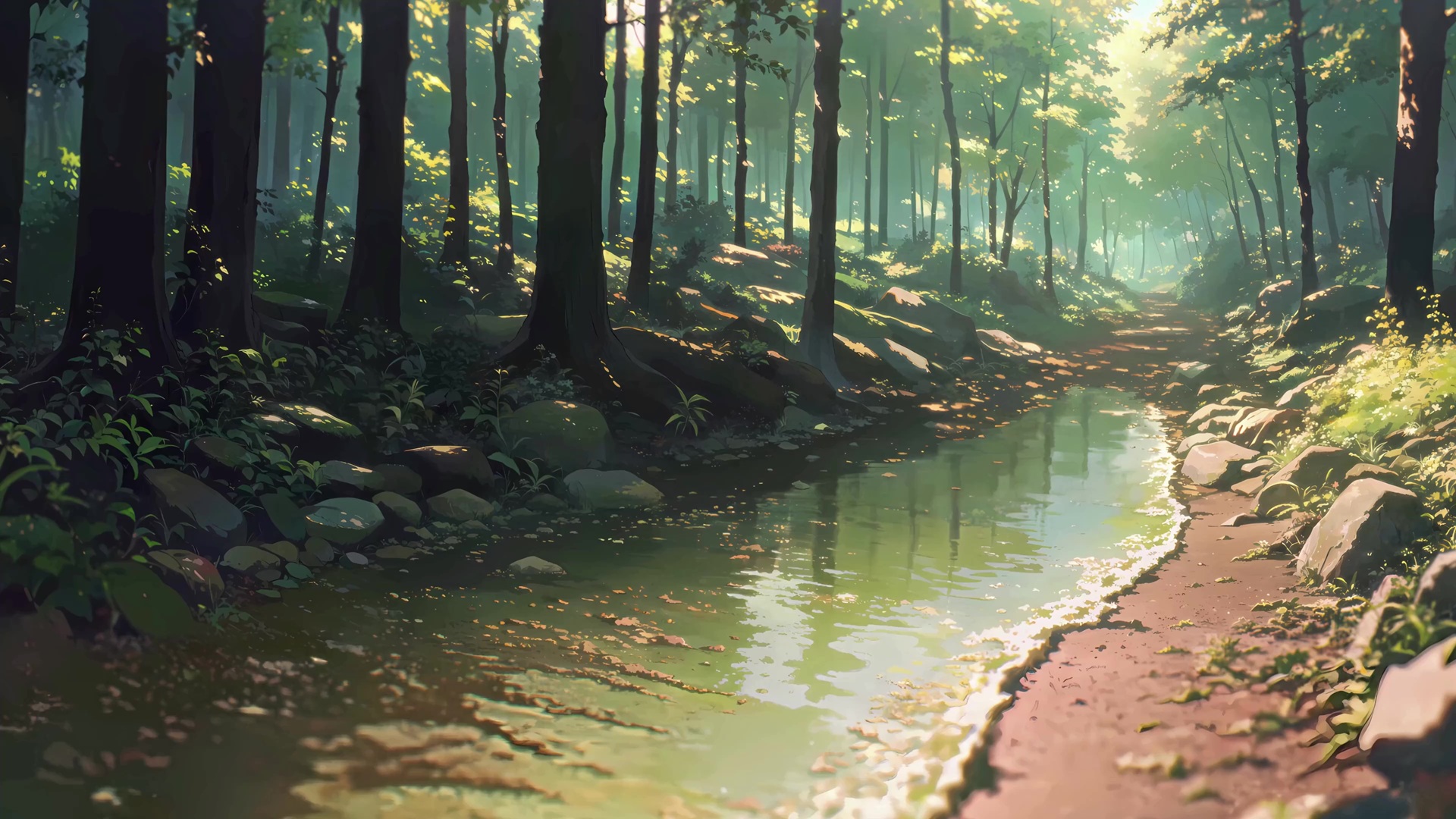 Puddle in the Forest Live Wallpaper - WallpaperWaifu