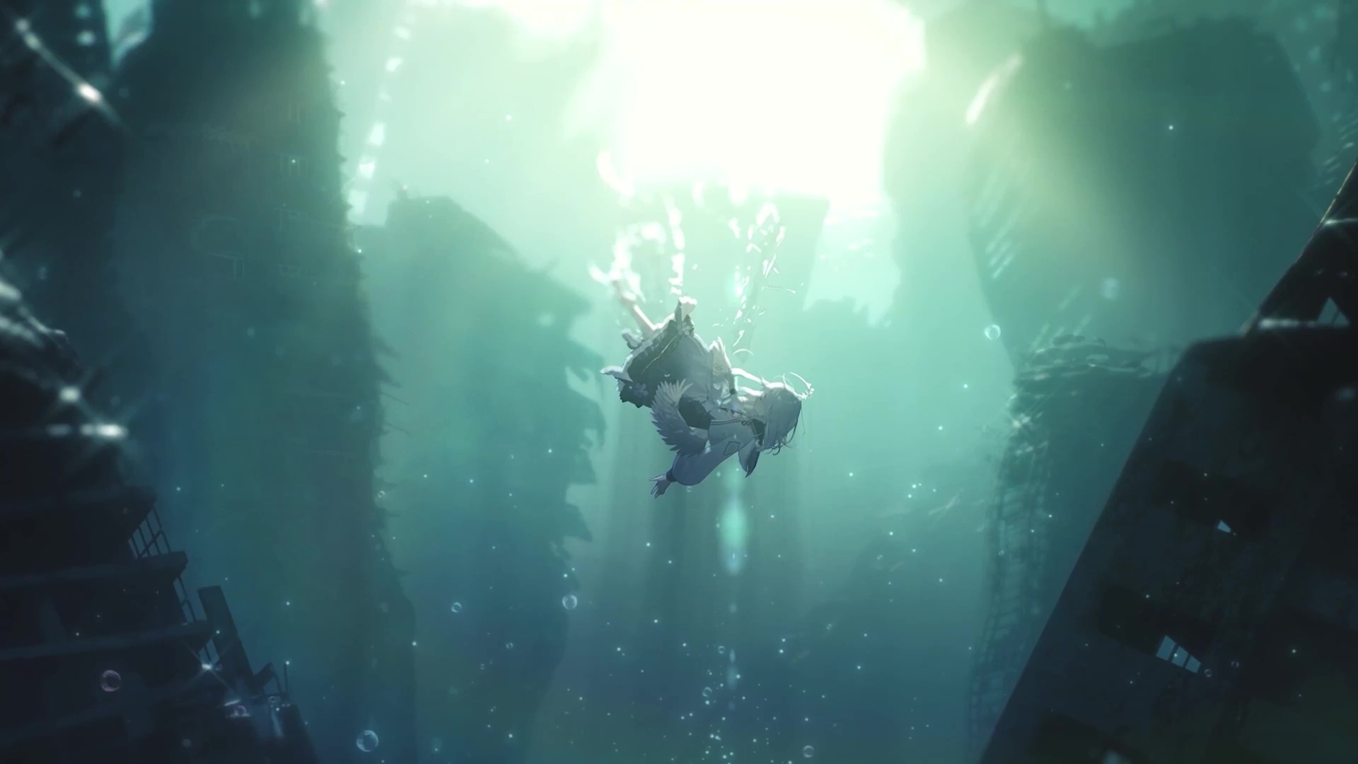 Sinking Anime Girl Live Wallpaper - WallpaperWaifu