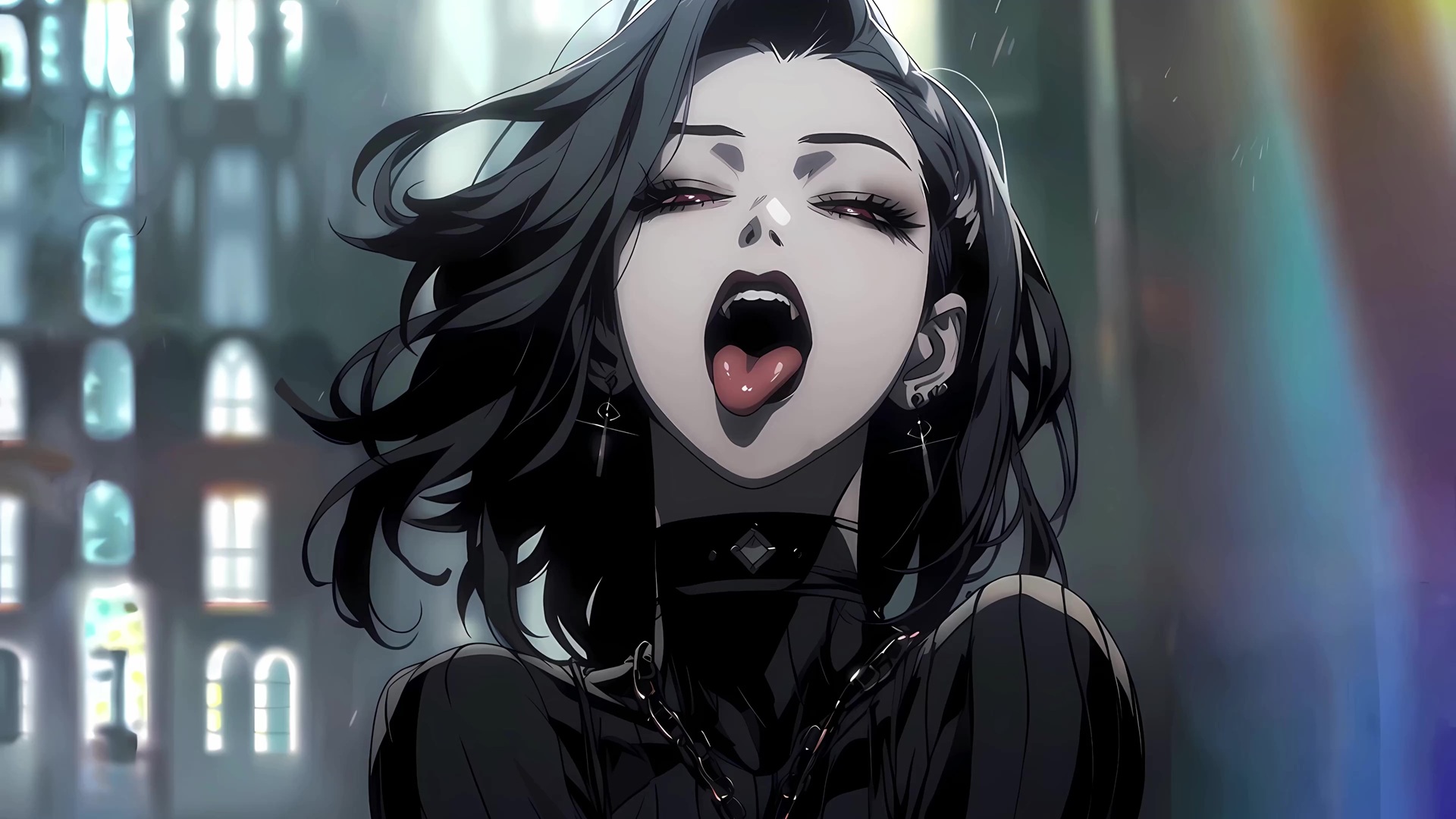 Dark Goth Anime Girl Live Wallpaper - WallpaperWaifu