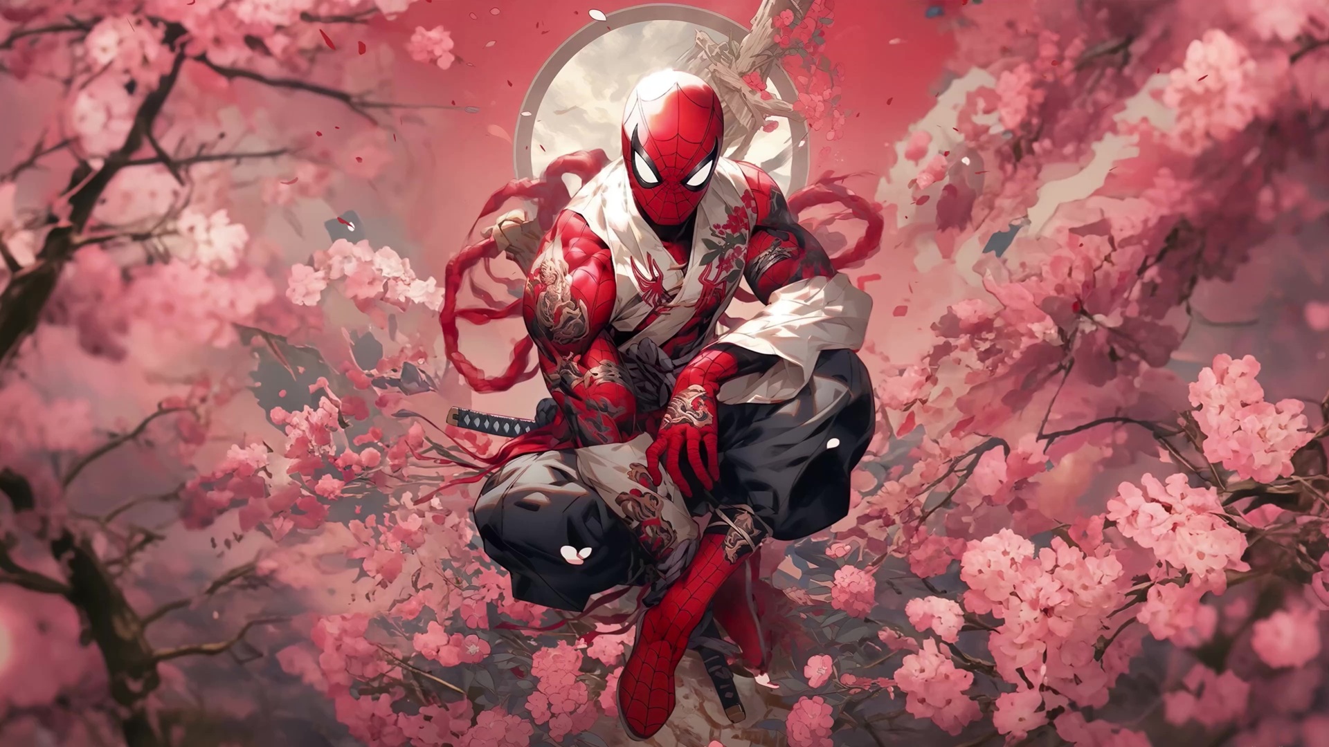 Spider-Man Cherry Blossom Live Wallpaper - WallpaperWaifu