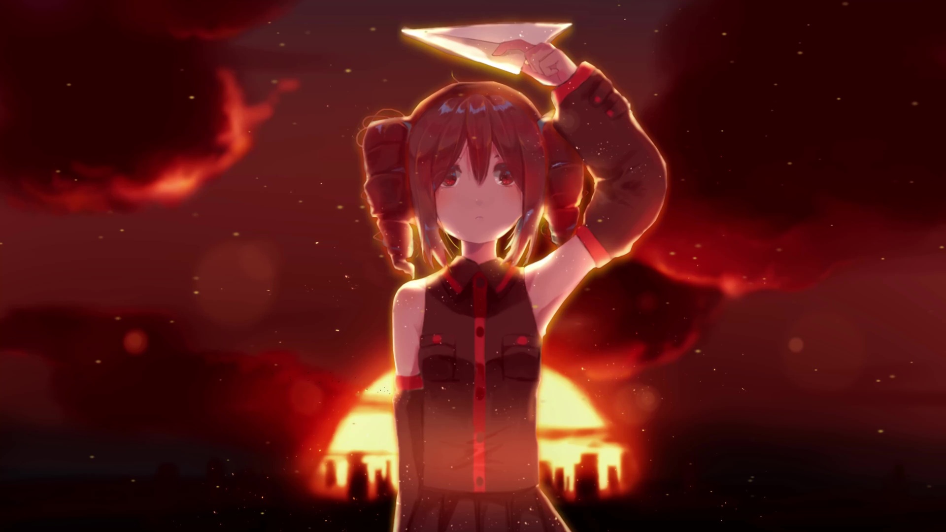 Kasane Teto Vocaloid with Paper Airplane Live Wallpaper - WallpaperWaifu