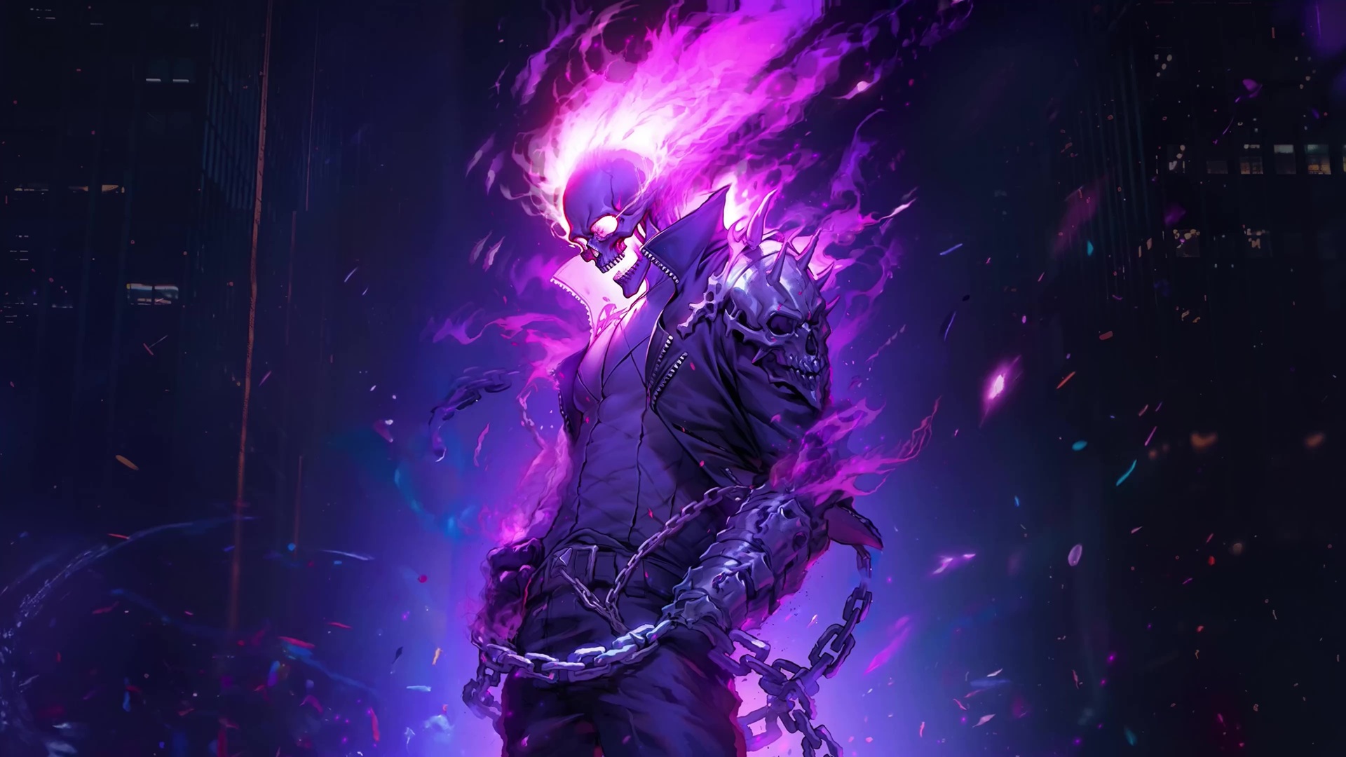 Purple Ghost Rider Live Wallpaper - WallpaperWaifu