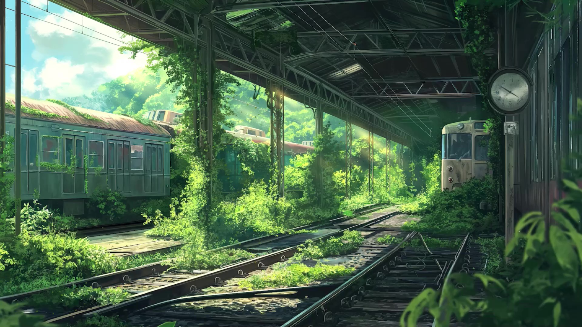 Abandoned Train Station Overgrown with Nature Live Wallpaper ...
