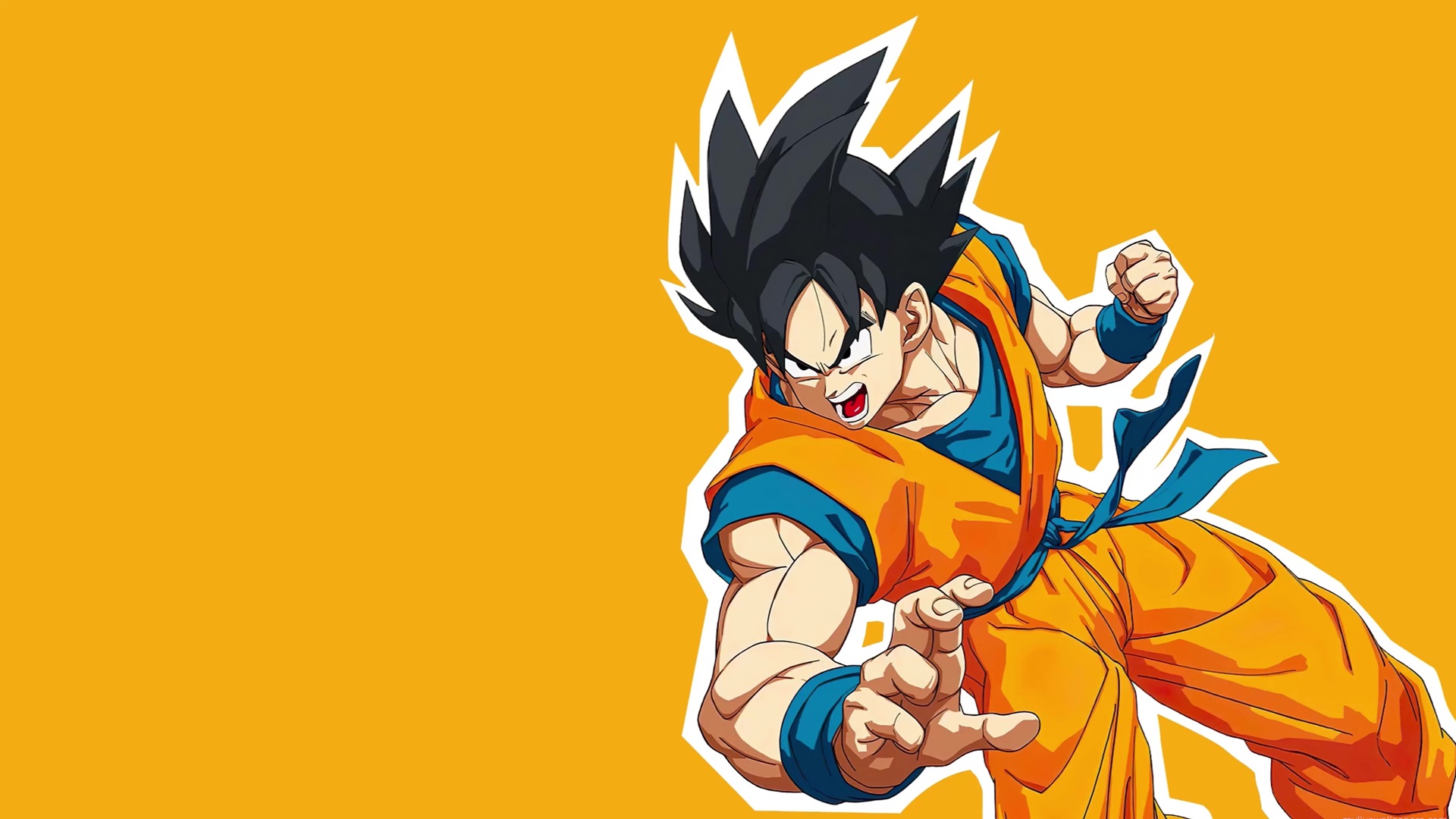 Son Goku Simple Background Dragon Ball Live Wallpaper - WallpaperWaifu